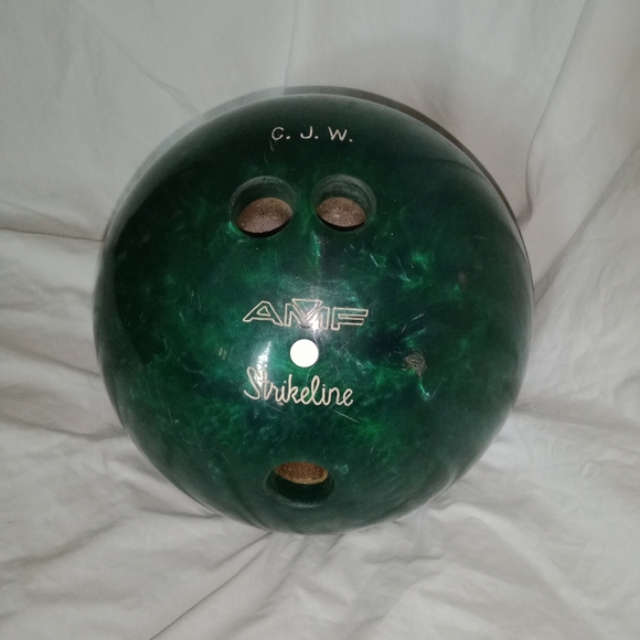 AMF | Other | Vintage Amf Green Marble Strikeline Bowling Bowl | Poshmark